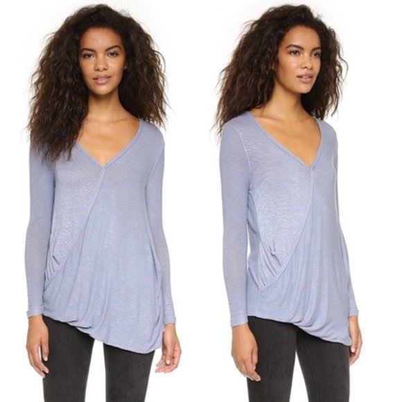 Free People | Tops | Free People Miss Rose Wrap Knit Top Periwinkle ...